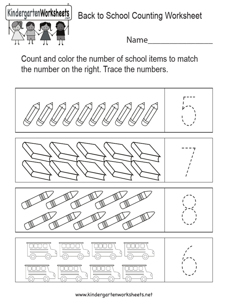 Back To School Counting Worksheet | PDF | Teaching Methods & Materials