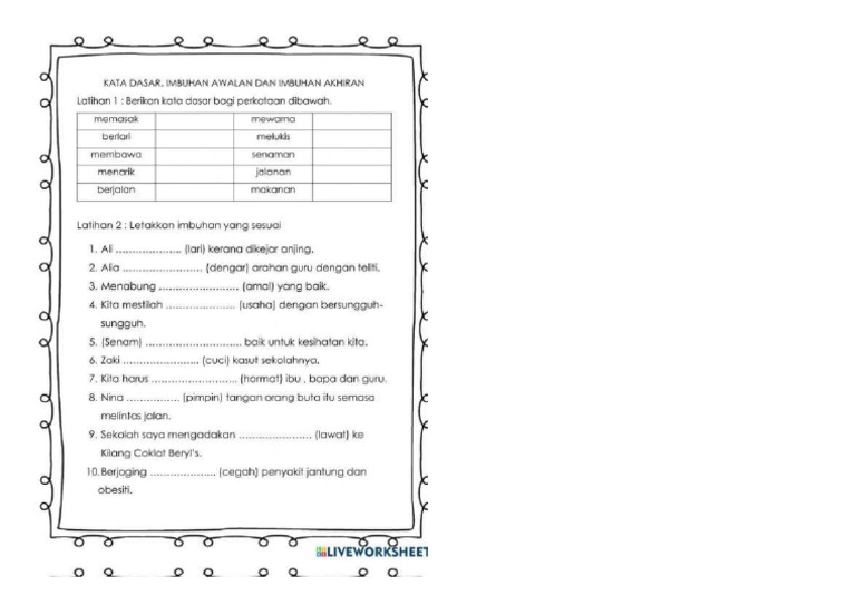 Worksheet Bindo Kata Depan | PDF