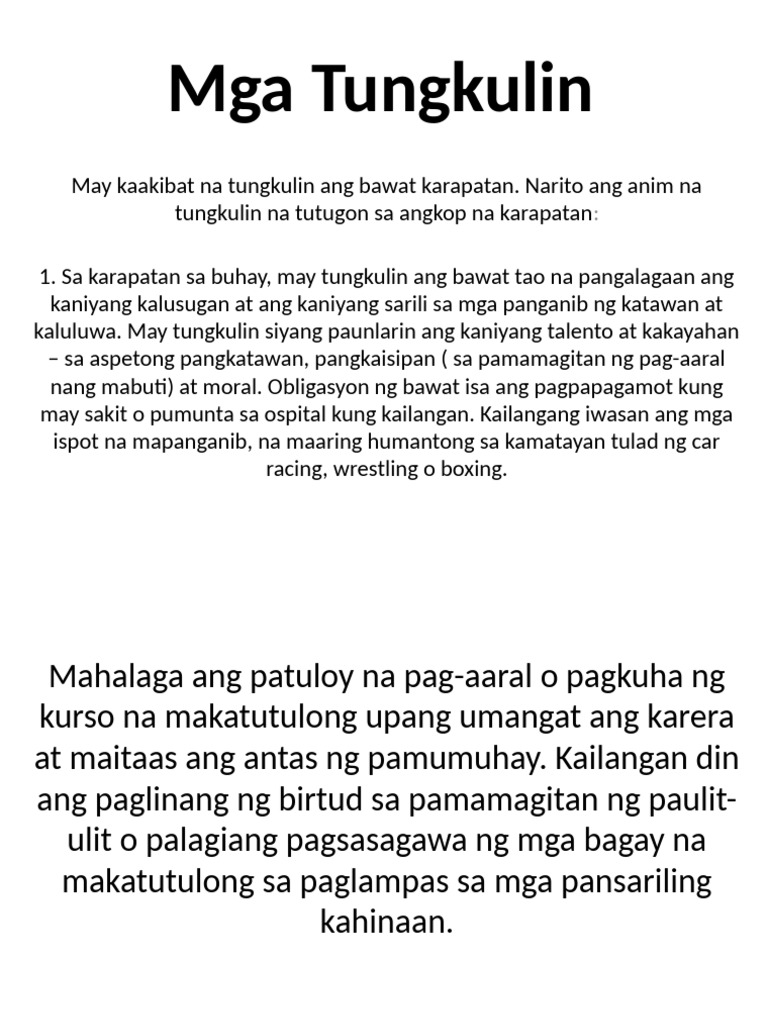 Mga Tungkulin | PDF