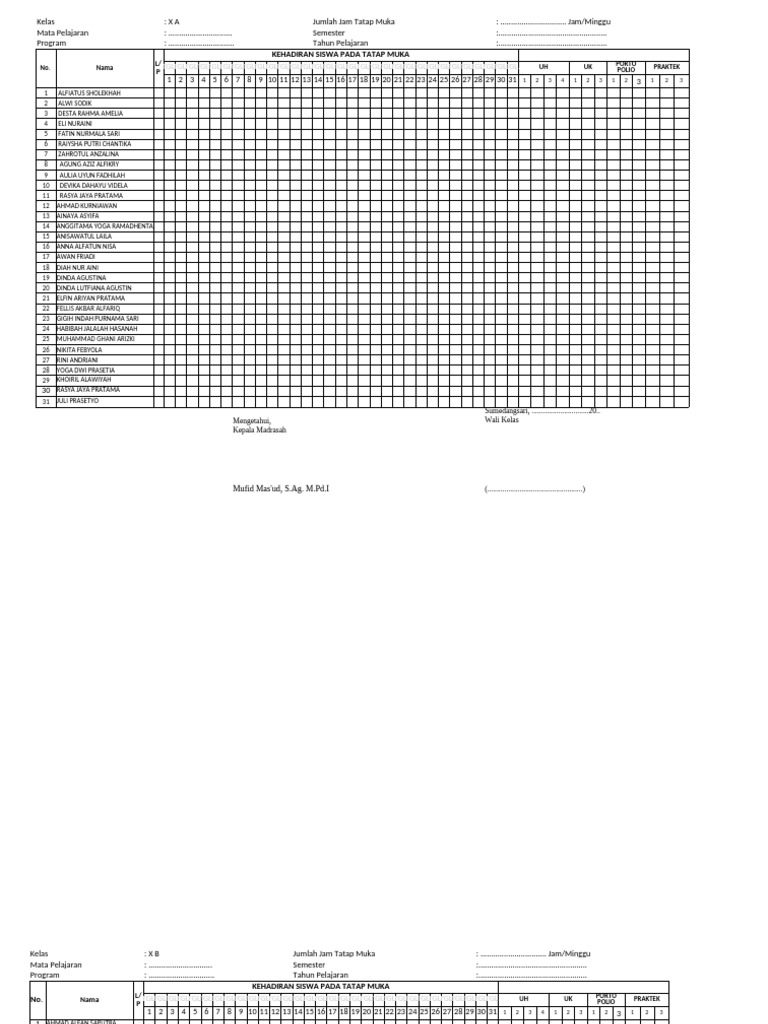 Absen Guru 2024 3C | PDF