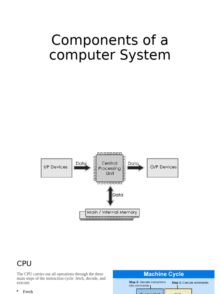 Components of A Computer System | PDF | Computer Data Storage ...