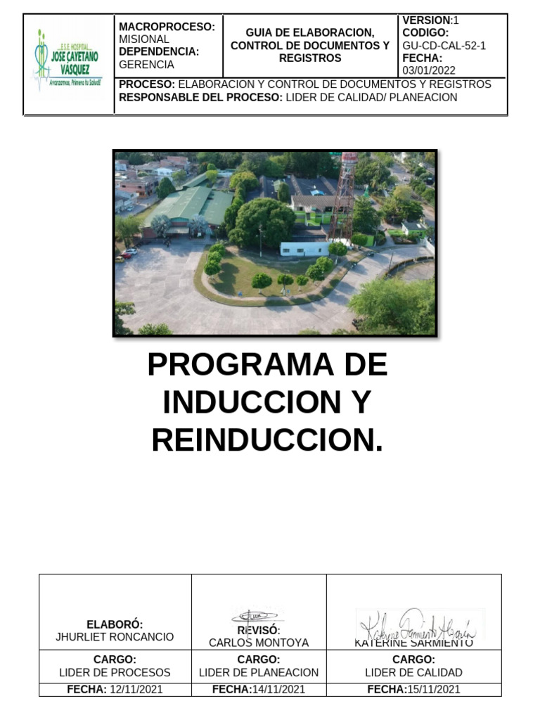 Programa de Induccion y Reinduccion | PDF | Hospital | Farmacia