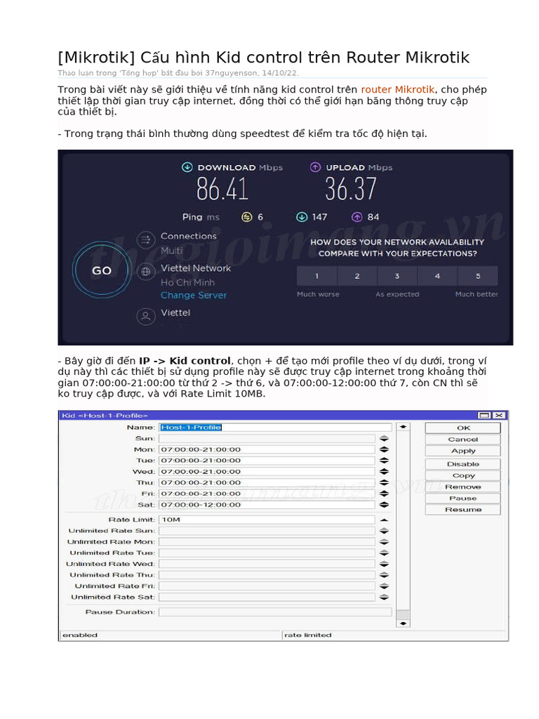 Kids Control in Mikrotik | PDF