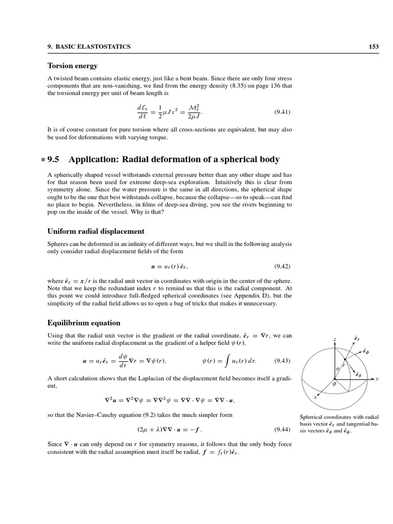 Radial Deformation in Spherical Bodies | PDF | Linear Elasticity ...