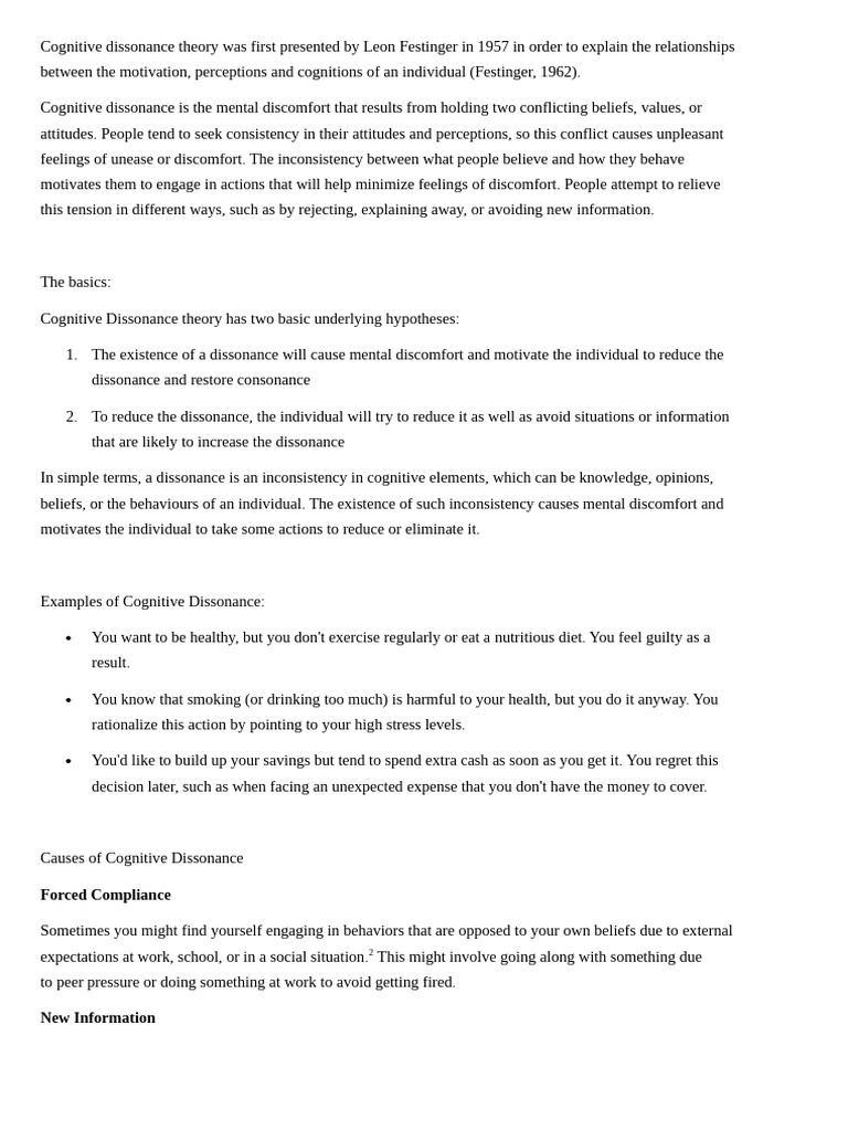 Cognitive dissonance | PDF | Attitude (Psychology) | Neuroscience