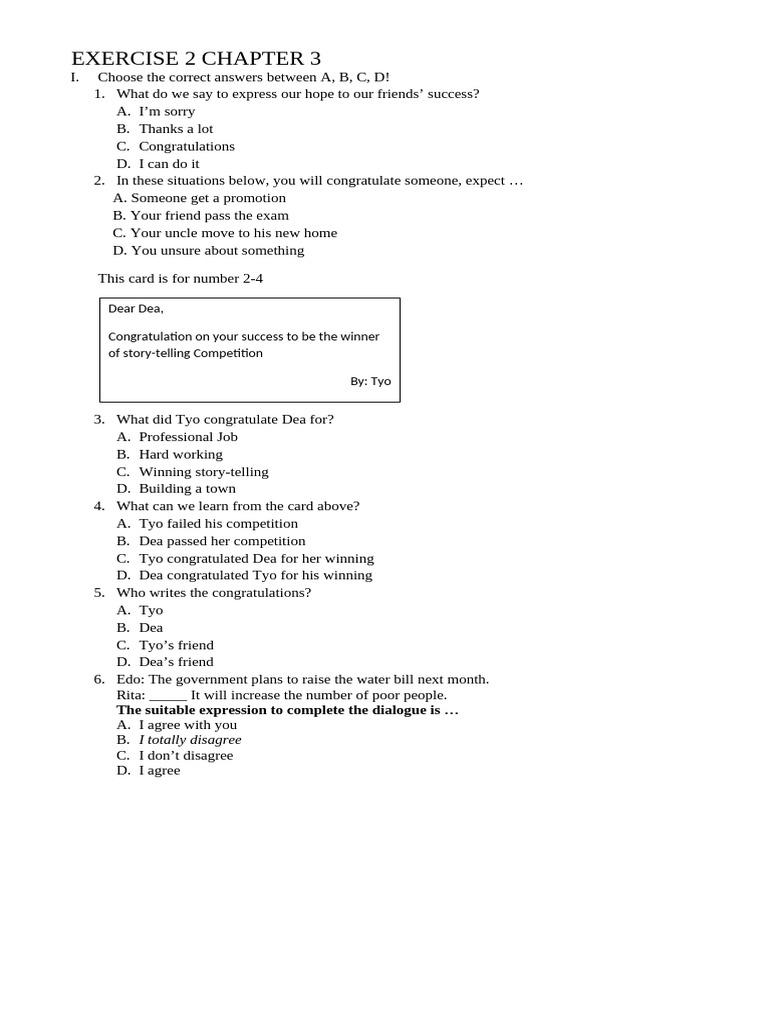 Exercise 2 Chapter 3 | PDF | Social Science | Self-Improvement