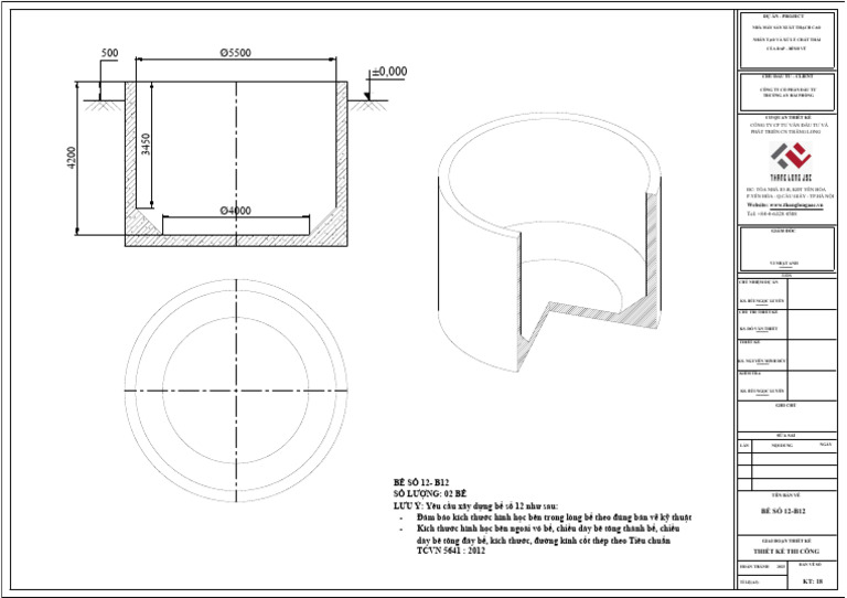 KT18- BỂ SỐ 12 | PDF