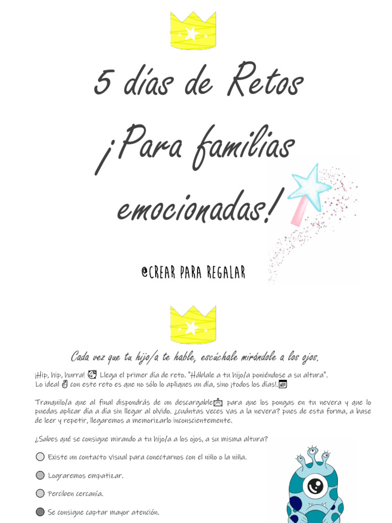 5 Dias de Retos para Familias Emocionadas | PDF | Sicología