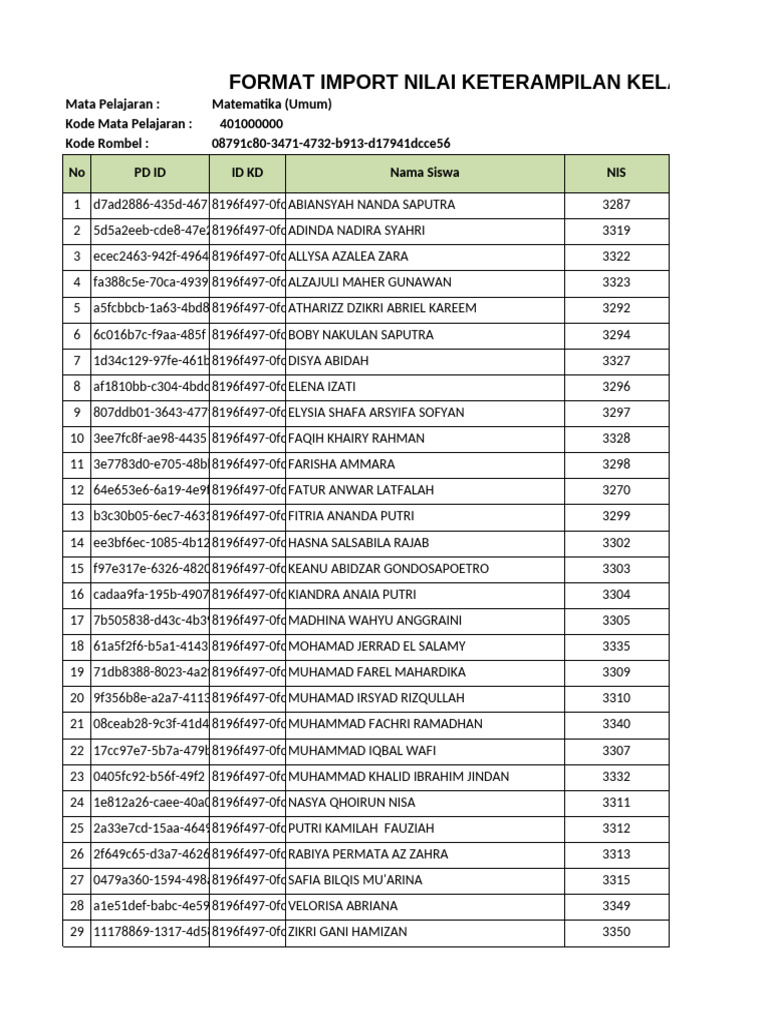 F - Ketermpl - MTK (Kelas 3 C) | PDF