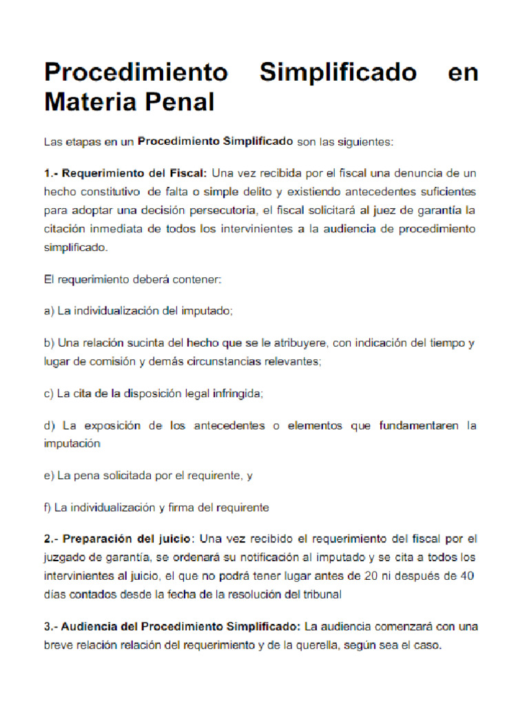 Procedimiento Simplificado | PDF