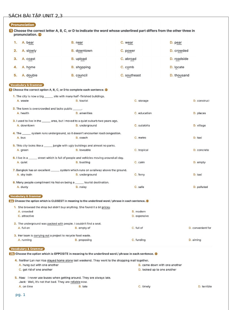 UNIT 2,3 PRACTICE | PDF