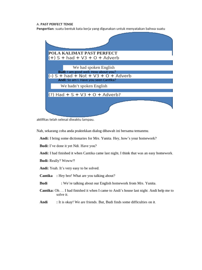 Materi Perfect Tense | PDF | Verb | Grammatical Tense