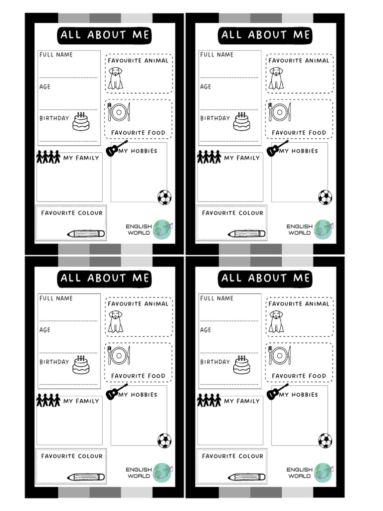 All About Me - Tamaño Impresión | PDF