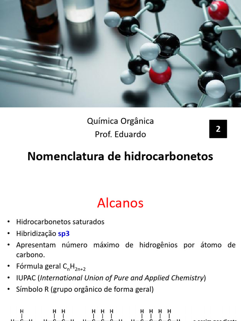 Qu Mica Org Nica - ARA1113 - 2 - Nomenclatura de Hidrocarbonetos | PDF | Alceno | Alcano