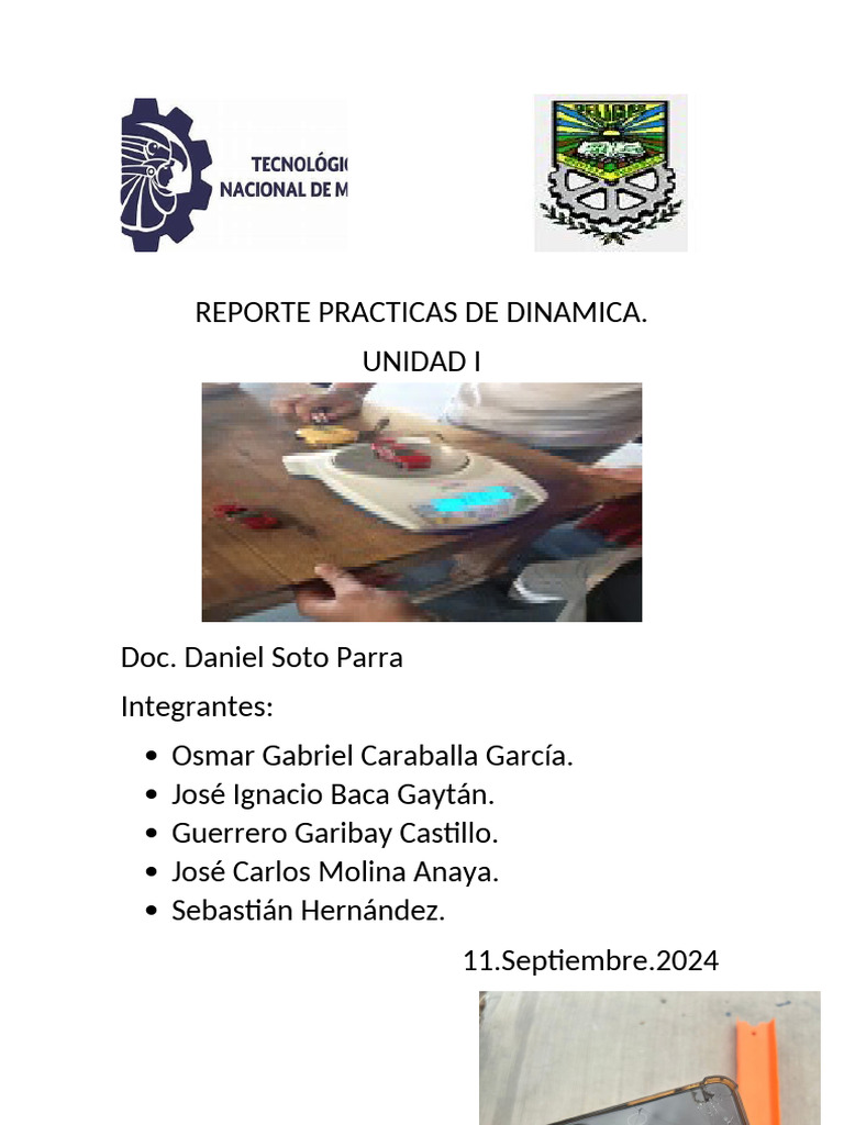 Reporte Practicas de Dinamica | PDF