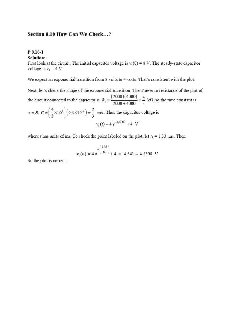 Ch08_8.10 | PDF | Capacitor | Electrical Engineering
