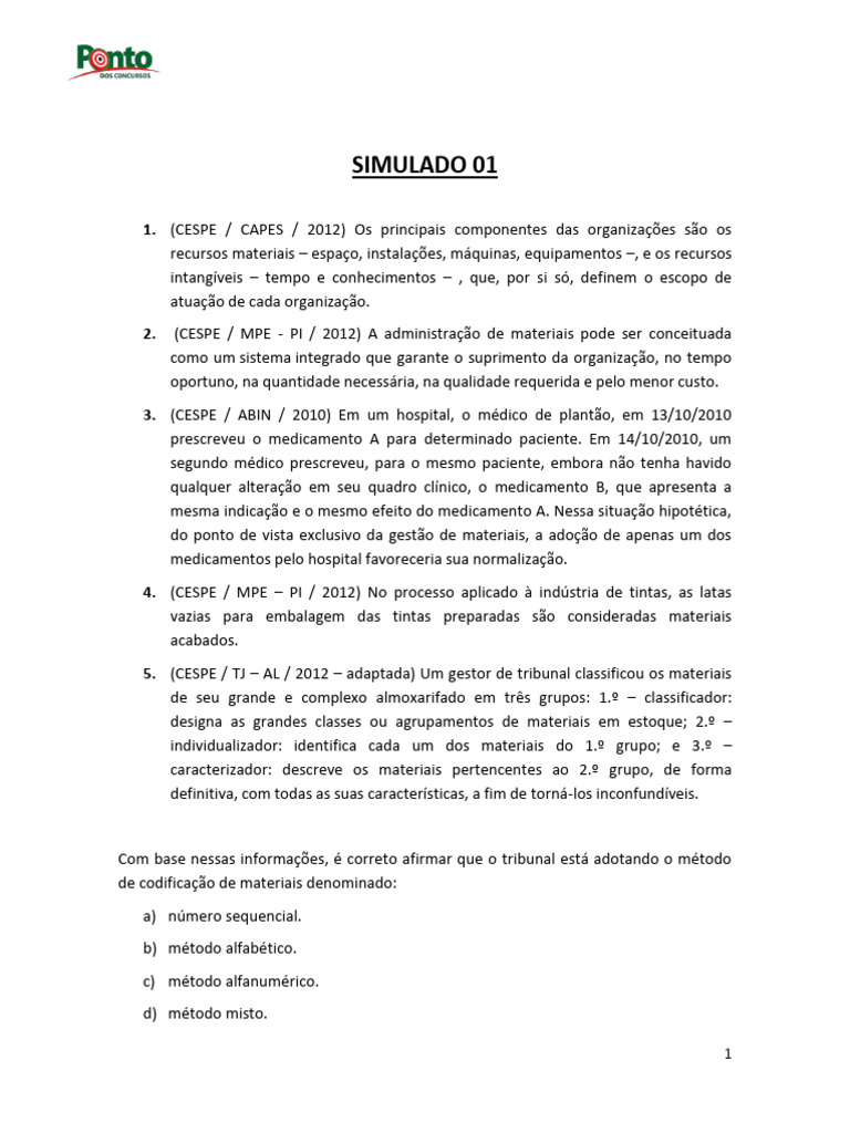 Simulado 01 | PDF