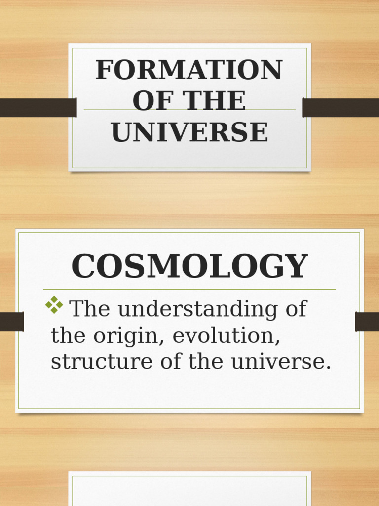 FORMATION OF THE UNIVERSE (LESSON 1) | PDF | Planets | Universe