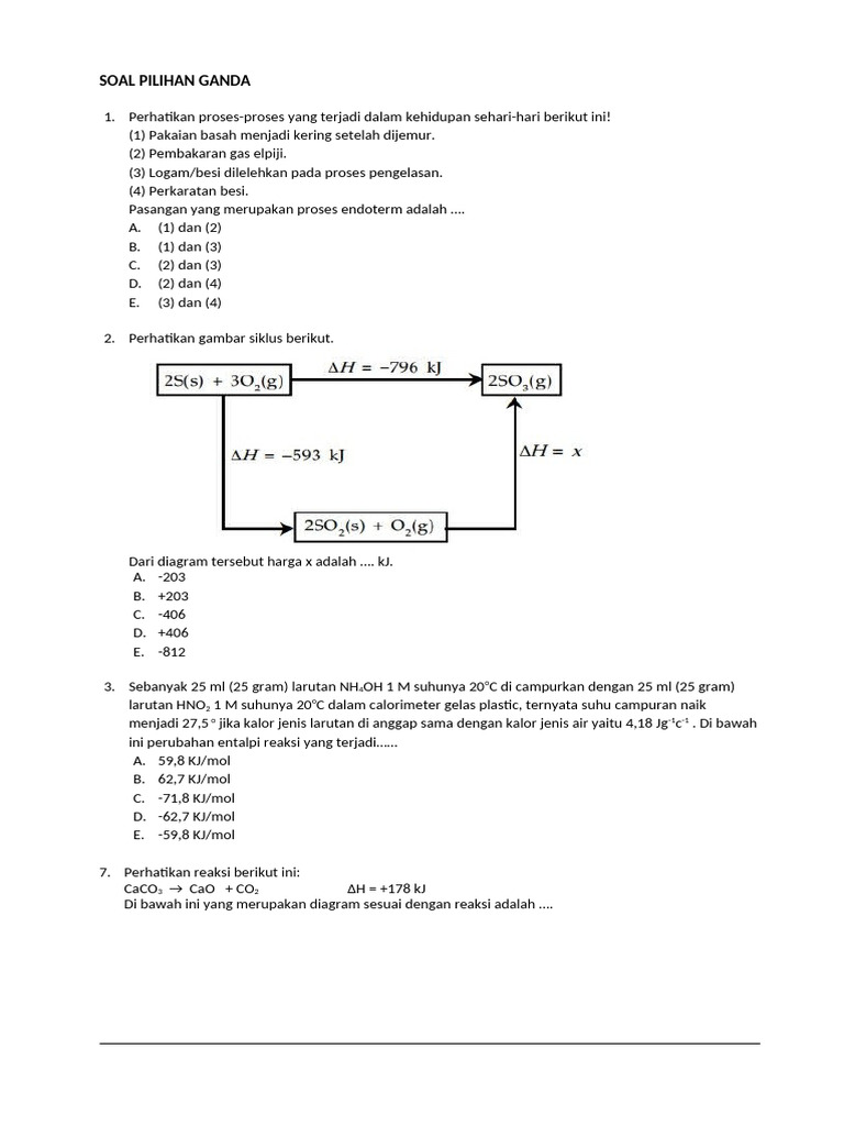 Latihan Soal Soal Pat Kimia Xi | PDF