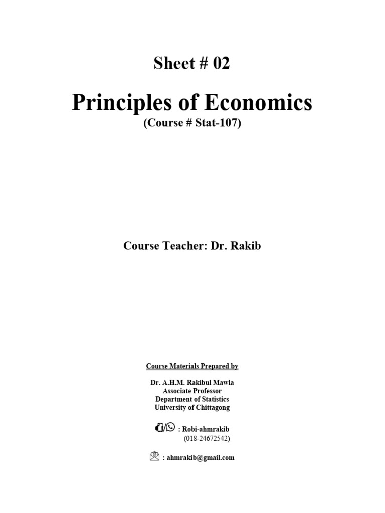 Lecture Sheet 107 02 | PDF | Elasticity (Economics) | Demand
