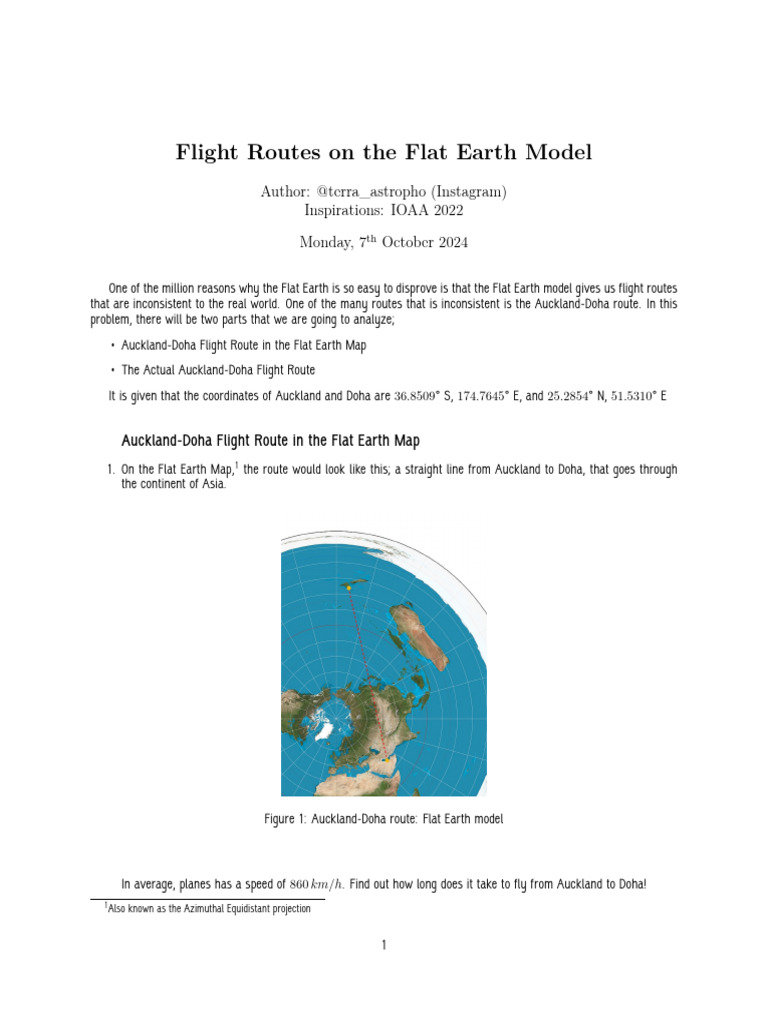 OBER Astronomi Flight Routes On The Flat Earth M 241007 142833 | PDF ...