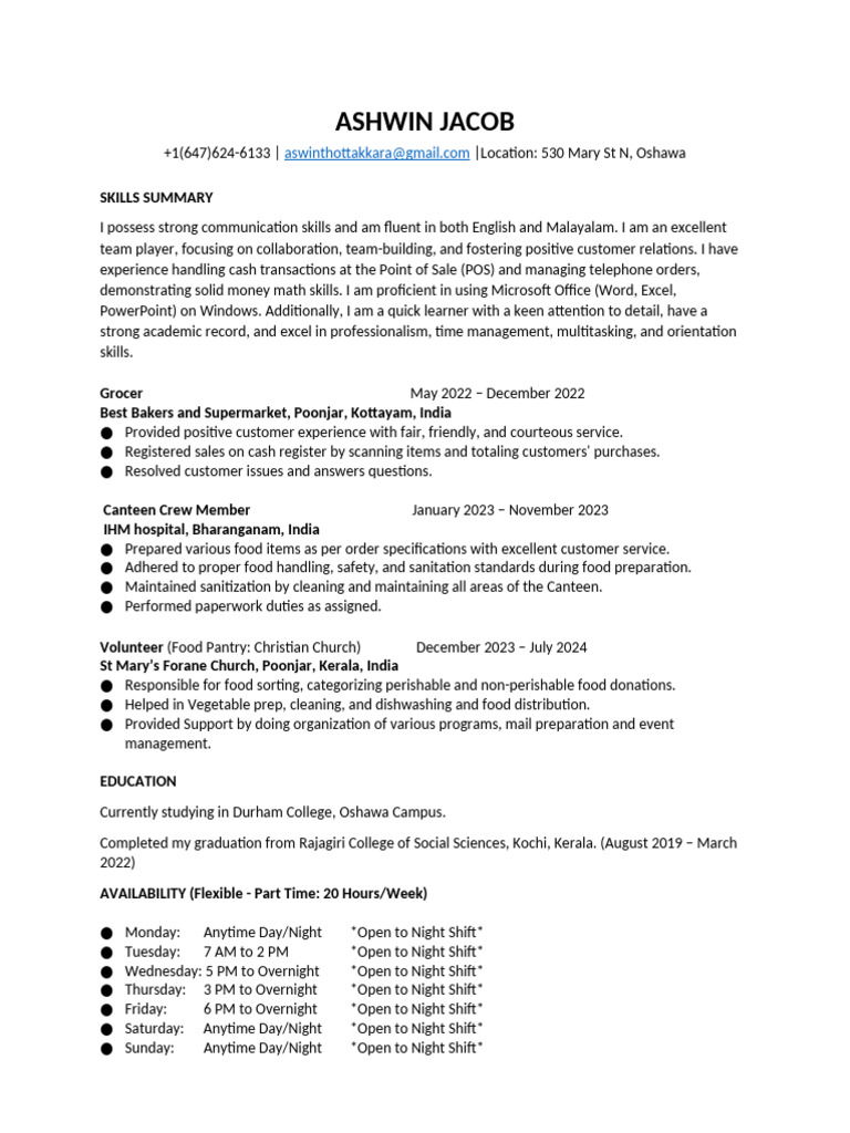 resume Ashwin - Sales | PDF