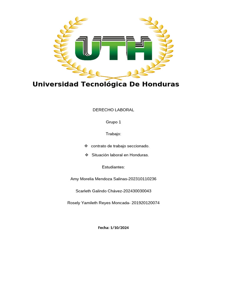 Tarea de Dereho Laboral | PDF | Desempleo | Honduras