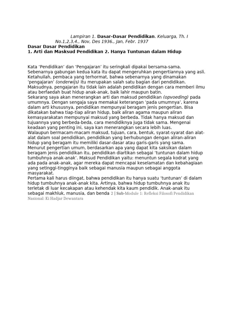 Materi Filosofi Pendidikan Menurut KHD | PDF