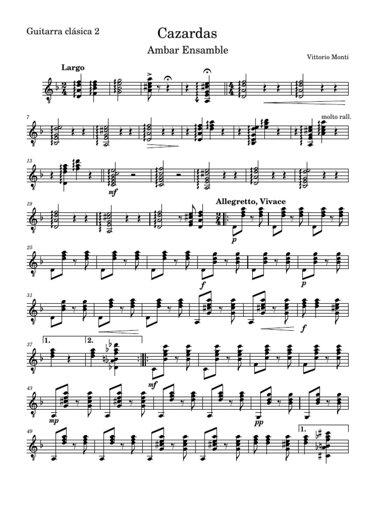 Cazardas-Guitarra Clásica 2 | PDF