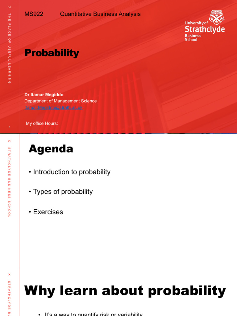 1 - QBA Lecture 2 - Probability | PDF | Probability | Probability Theory 1 - QBA Lecture 2 - Probability | PDF | Probability | Probability Theory