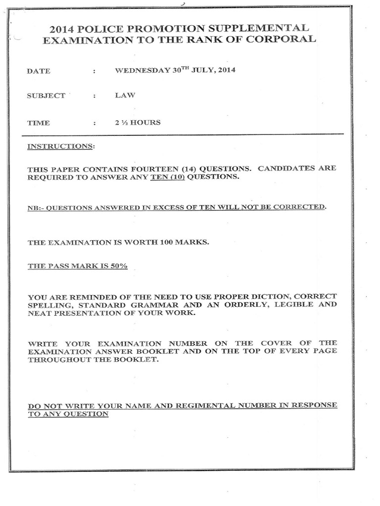 Police Law Pass Papers CPL 2014 July - pdf-1 | PDF