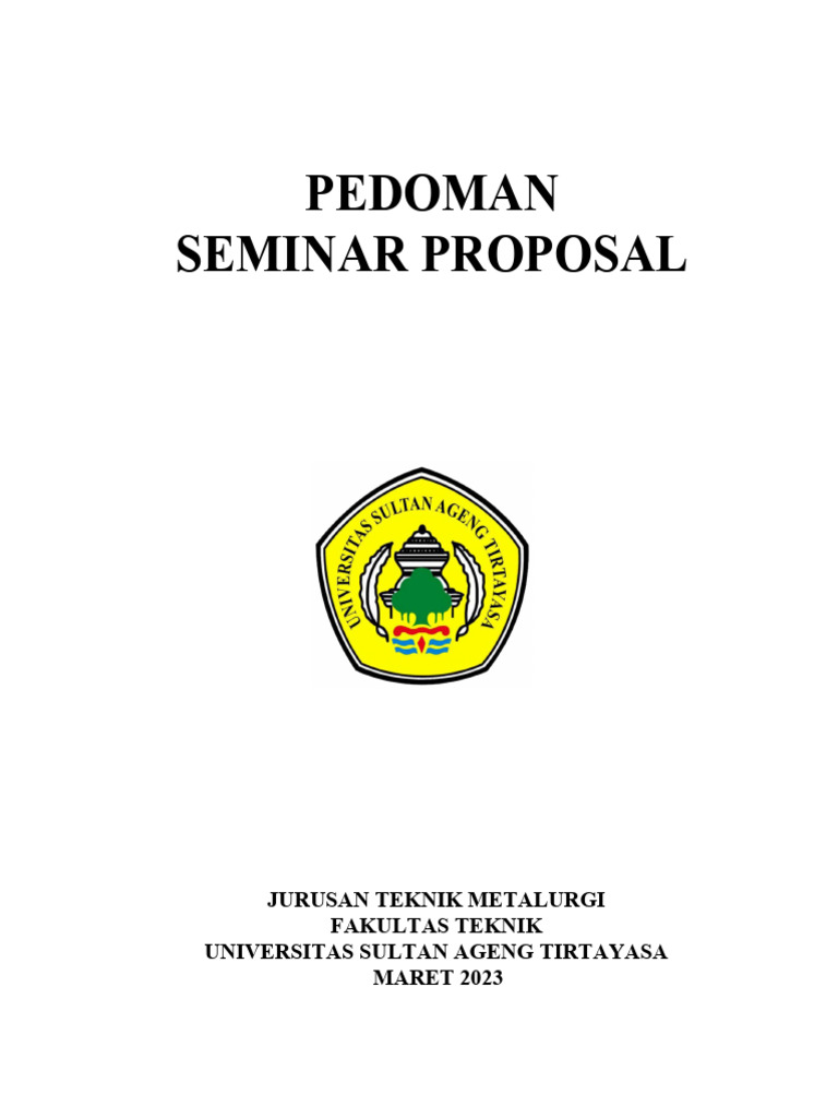 Pedoman Seminar Proposal Skripsi Metalurgi | PDF | Seni