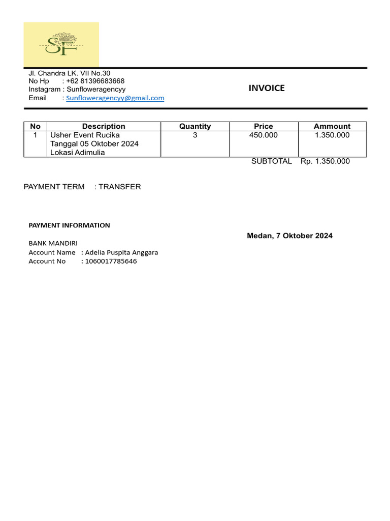 Invoice Event Rucika Tanggal 05 Oktober 2024 | PDF