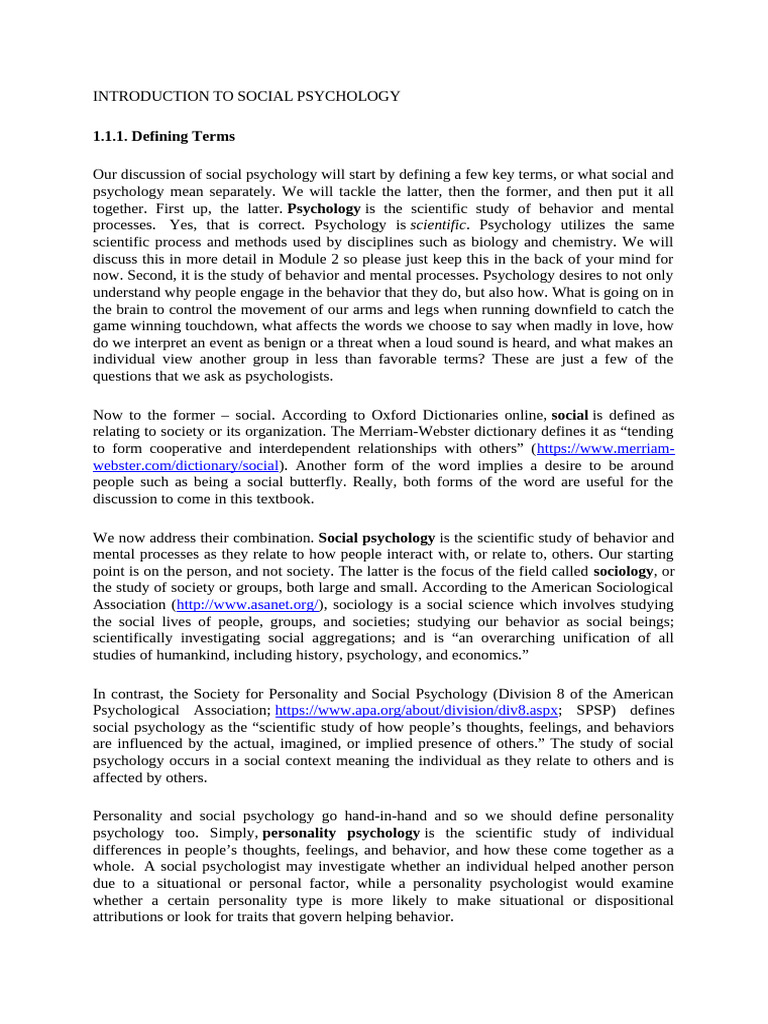 Social Psychology (Psy 214) | PDF | Psychology | Neuroscience