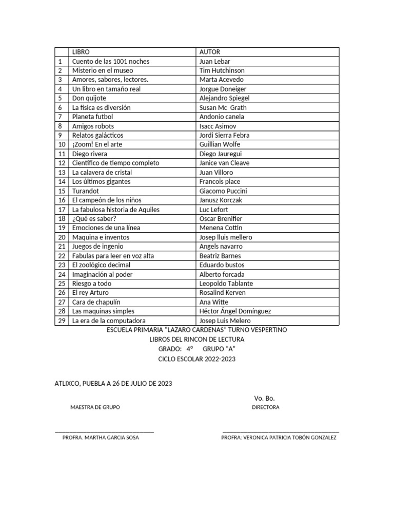 Libros Del Rincon 4° | PDF