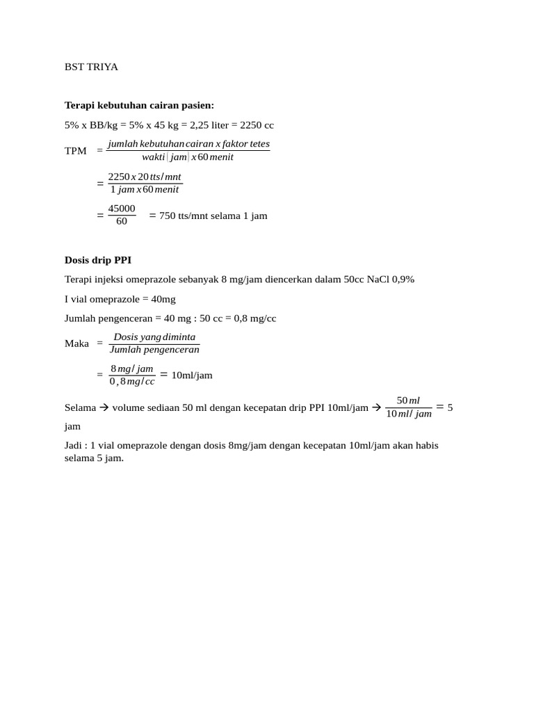 Rumus Cairan IV | PDF