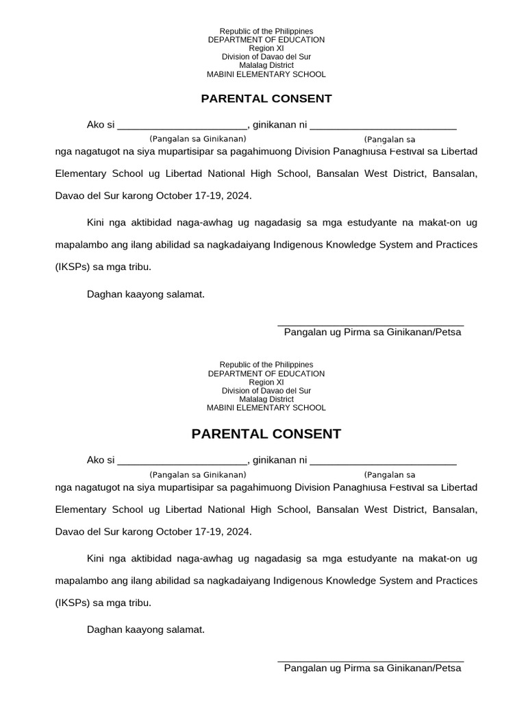 Parental Consent Ip | PDF