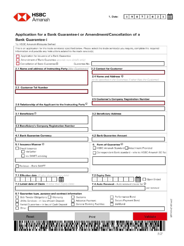 HSBC Amendment Form 2 | PDF