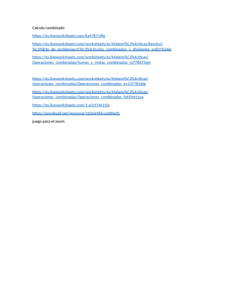 Cálculos Combinados en Matemáticas | PDF | Informática