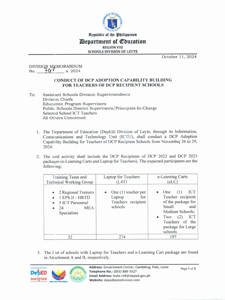 DM No. 768 s.2024 Conduct For DCP Adoption Capability Building For ...