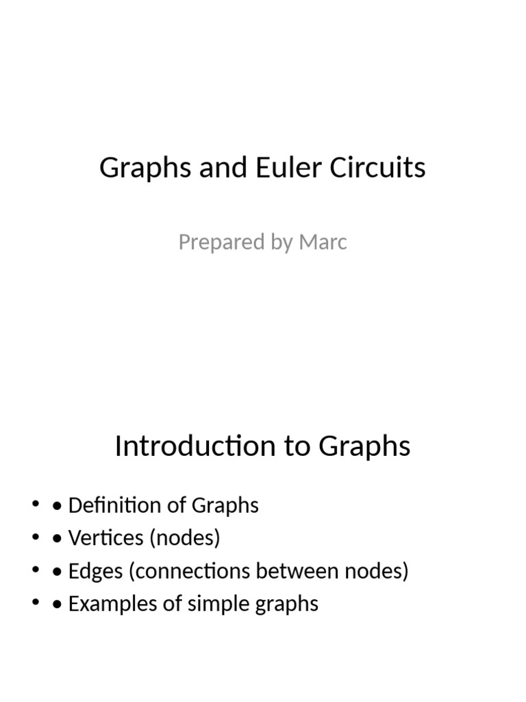 Understanding Euler Circuits in Graphs | PDF