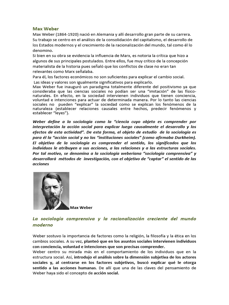 Material de Lectura Max Weber | PDF | Estratificación social | Max Weber