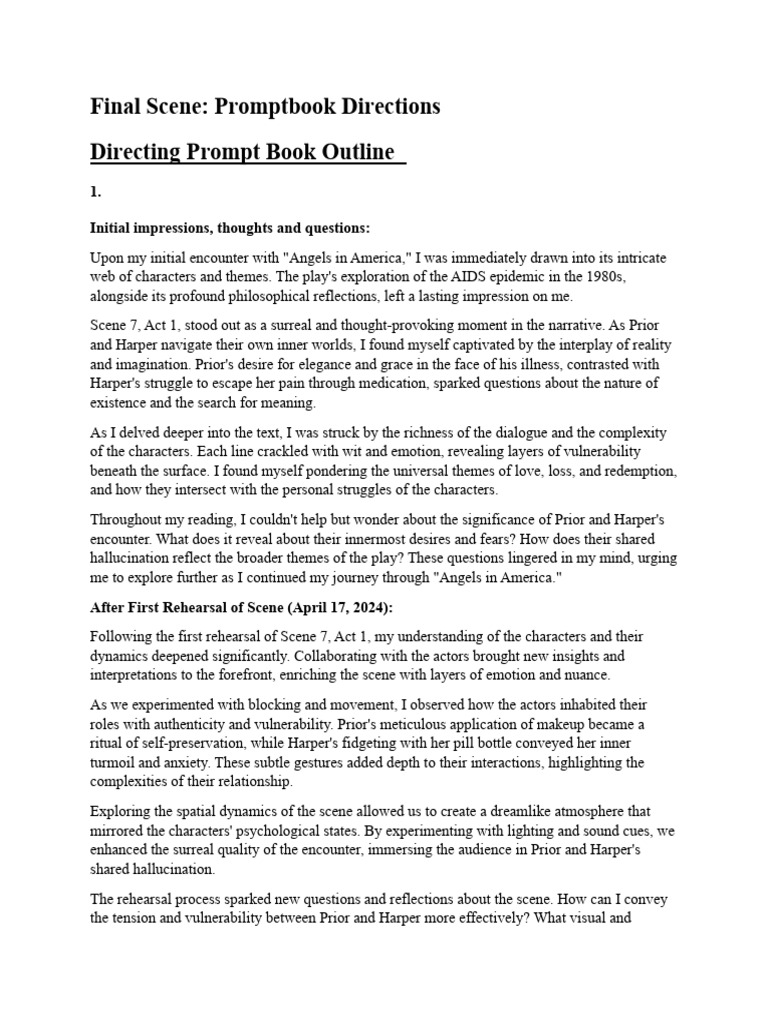Directing Insights for Angels in America | PDF | Vulnerability | Mental ...