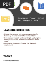 How To Write SUMMARY CONCLUSION AND RECOMMENDATIONS | PDF
