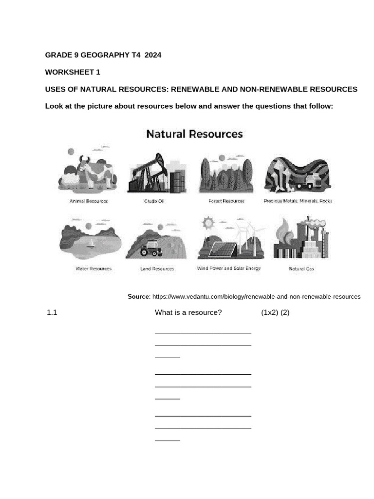 2024 Grade 9 t4 Geo Worksheets | PDF | Overfishing | Genetically Modified Crops