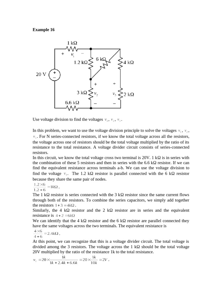 Resistive Voltdivider Ex1-Solution Written File | PDF