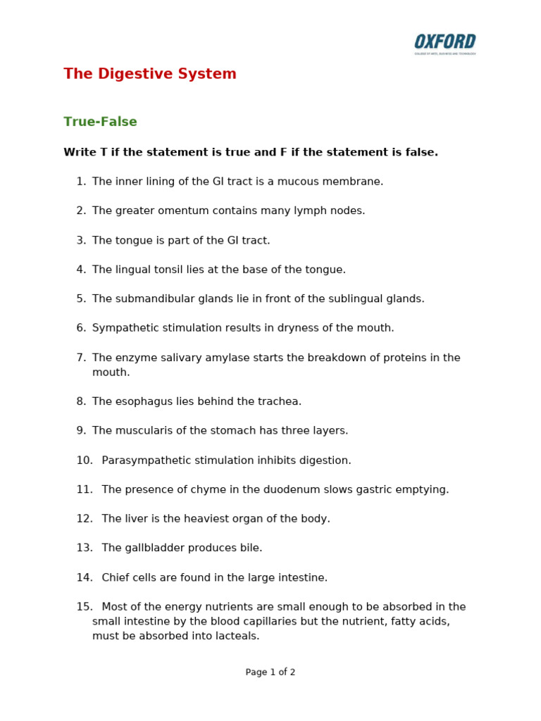 20 Digestive System Assignment Pdf Wellness 6898
