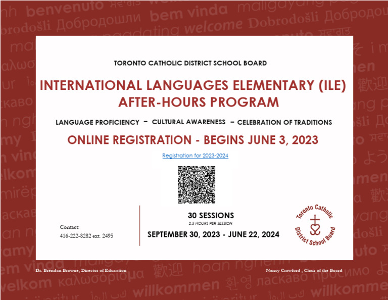 International Languages Elementary (ILE) After-Hours Program 2023-2024 ...