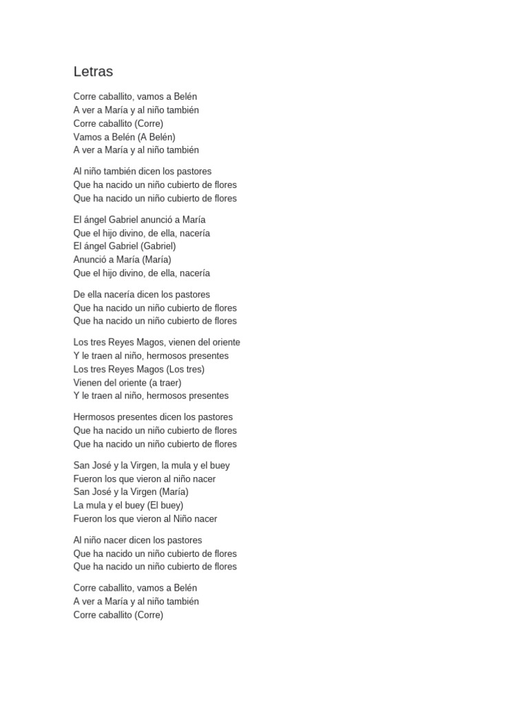 Canto Corre Caballito | PDF