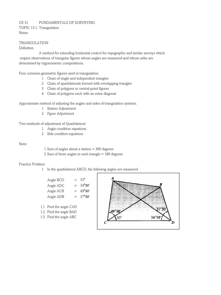 Triangulation Methods in Surveying | PDF | Euclid | Geometry